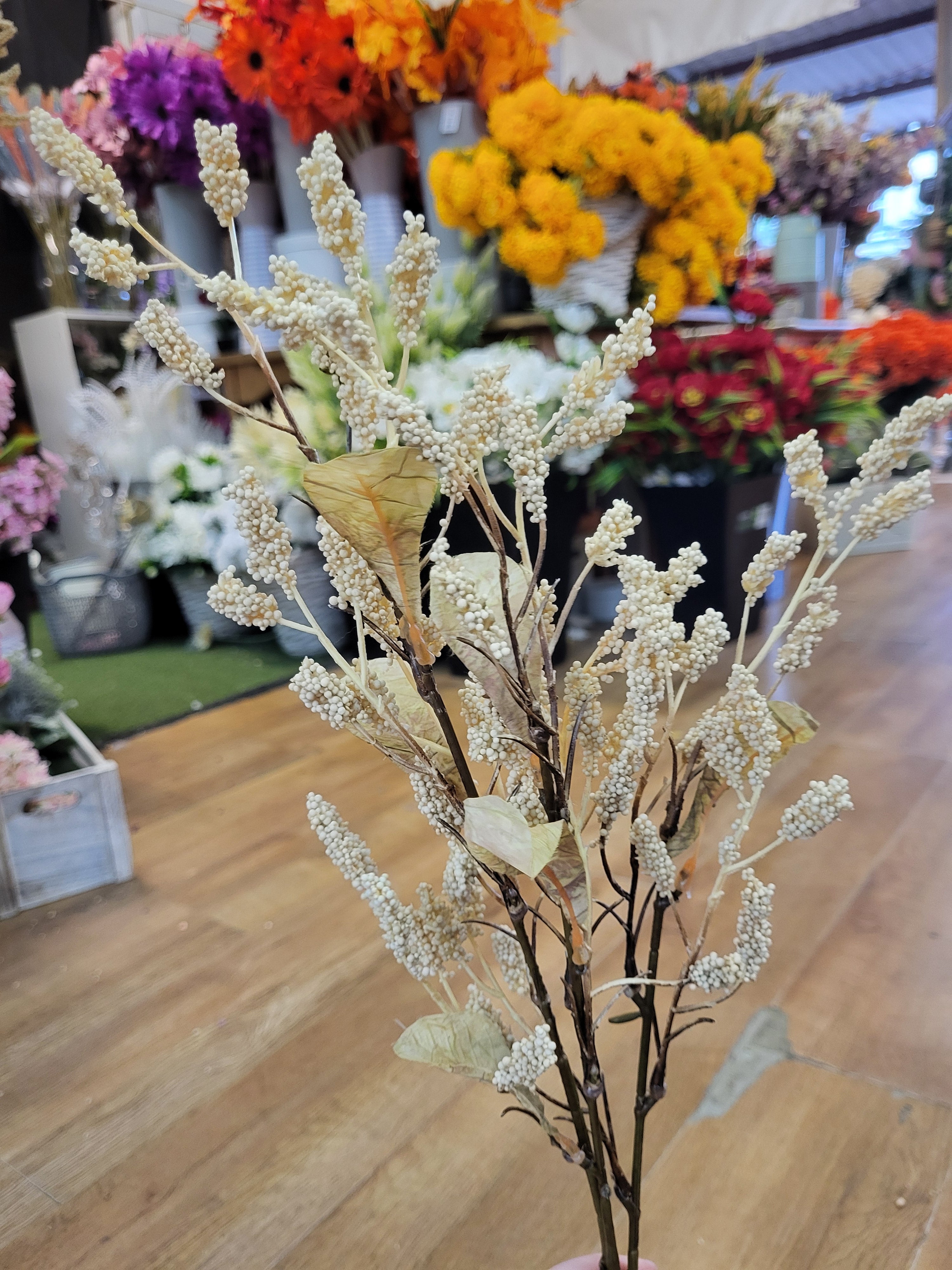 Dried inspired cream grain sorghum spray – The Artificial Flower Shop